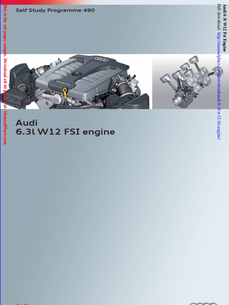 Audi 6 3l w12 Fsi Engine | PDF | Audi | Fuel Injection