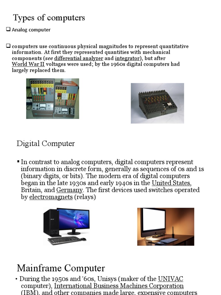 Types of Computers | PDF