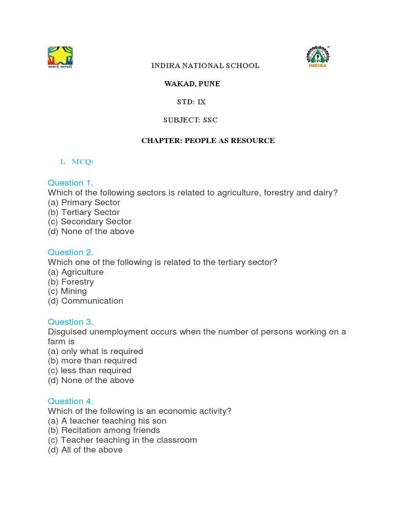 Wakad, Pune: Indira National School | PDF | Human Capital | Unemployment