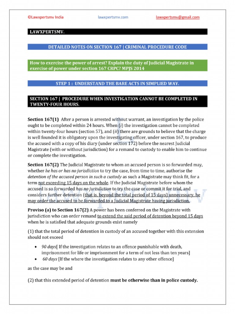 Section 167 Crpc Notes Pdf