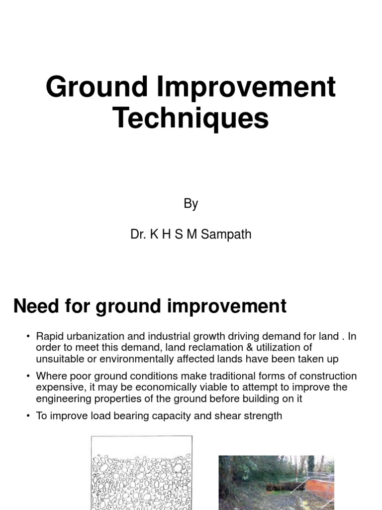 Lecture 11 - Ground Improvement Techniques | PDF | Drainage | Deep Foundation