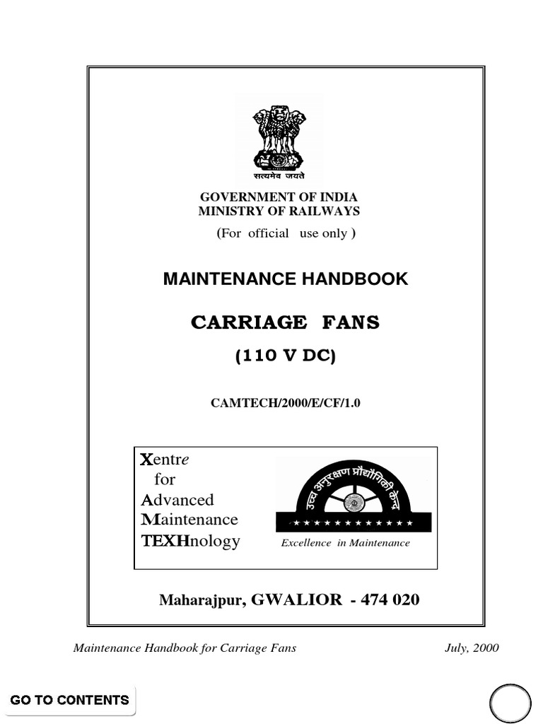 Maintenance Handbook - Carriage Fans-Eng | PDF | Electricity ...