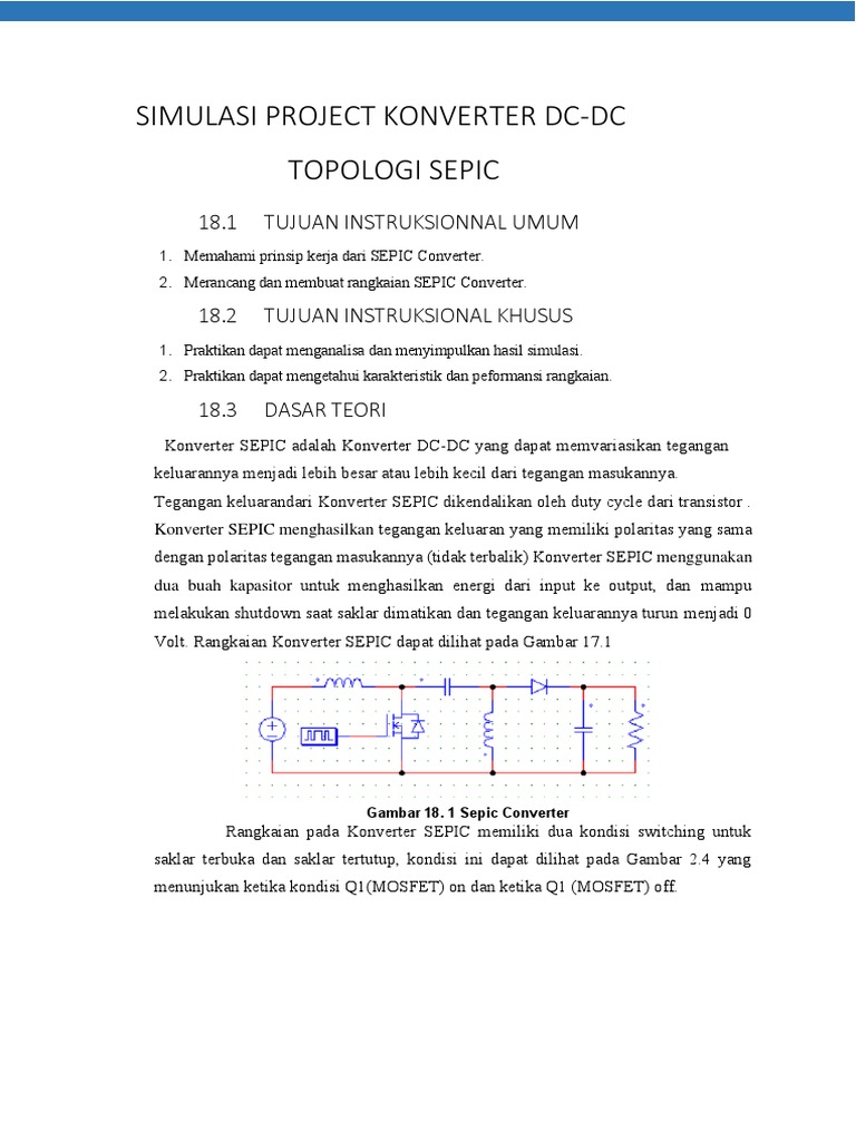 Simulasi Jobsheet Sepic | PDF
