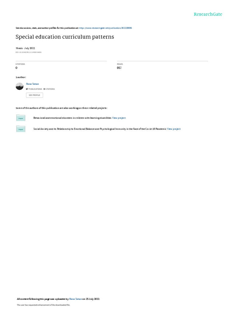 Special Education Curriculum Patterns: July 2022 | PDF | Curriculum ...