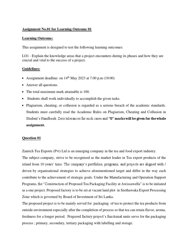 LO1 - ECE 403 - Assignment 1 | PDF | Packaging And Labeling | Tea