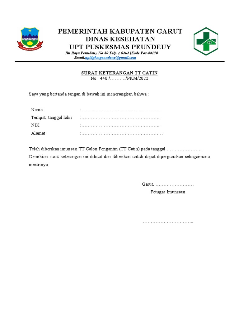 Surat Keterangan Catin | PDF