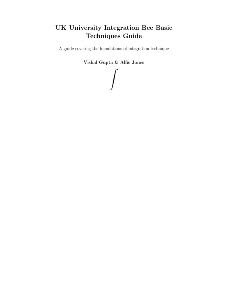UK University Integration Bee Techniques Guide | PDF | Trigonometric ...