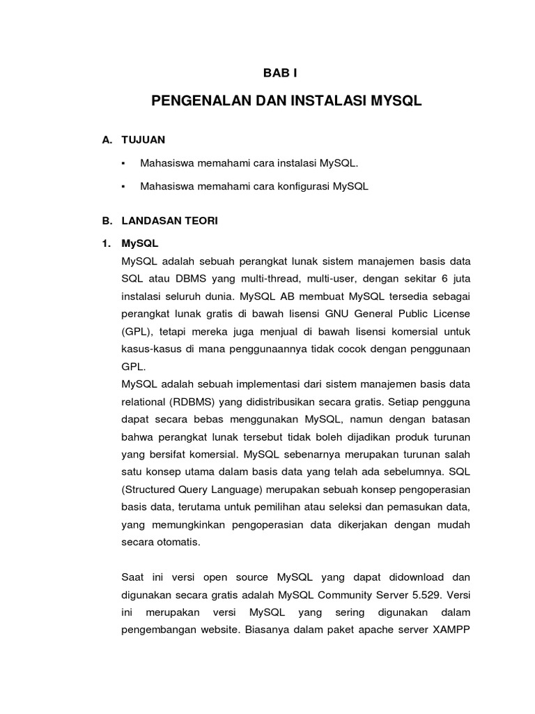 Instalasi dan Konfigurasi MySQL | PDF