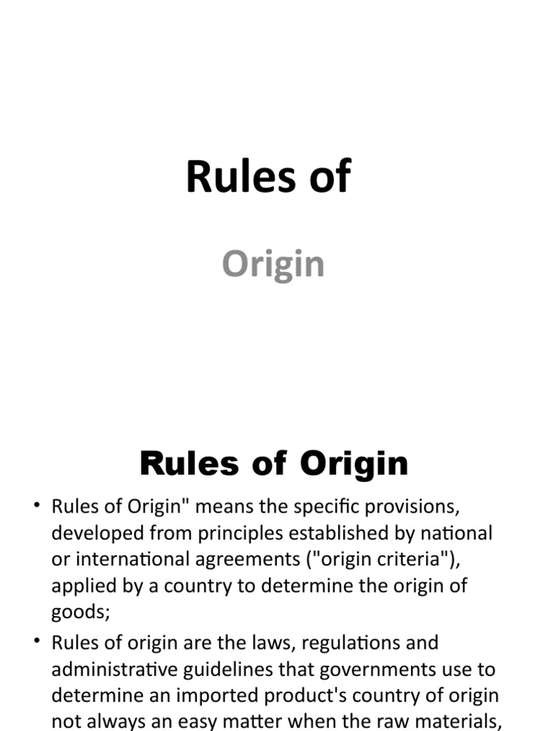 Rules of Origin | PDF