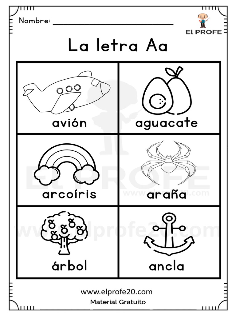 Cuadernillo Palabras Del Alfabeto Gratis Elprofe20 | PDF