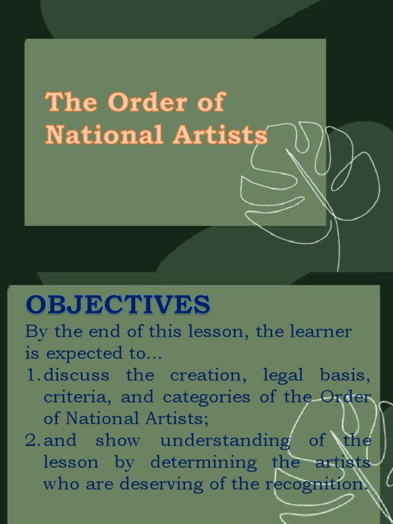 Overview of the Order of National Artists | PDF | The Arts
