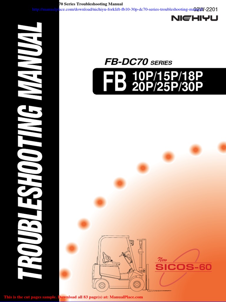 Nichiyu Forklift Fb10 30p Dc70 Series Troubleshooting Manual | PDF ...
