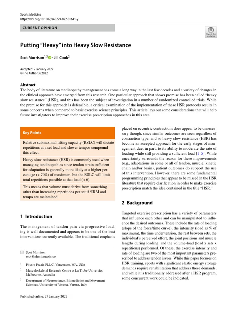 Putting "Heavy" Into Heavy Slow Resistance | PDF | Strength Training ...