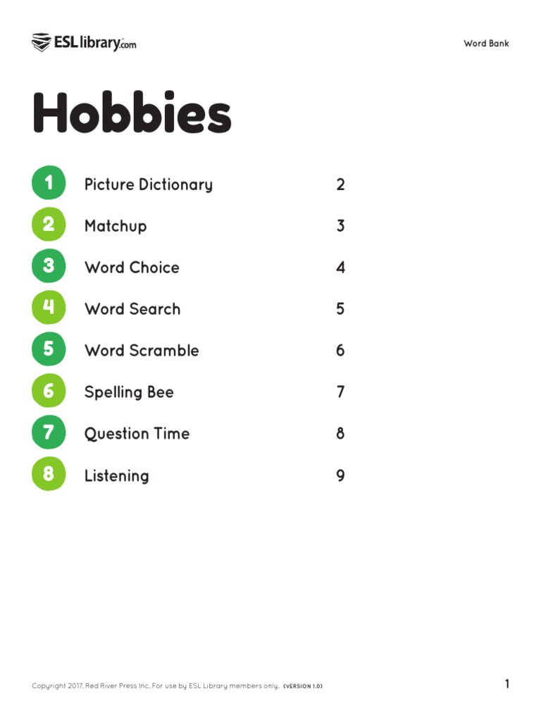 113 Hobbies US Student | PDF