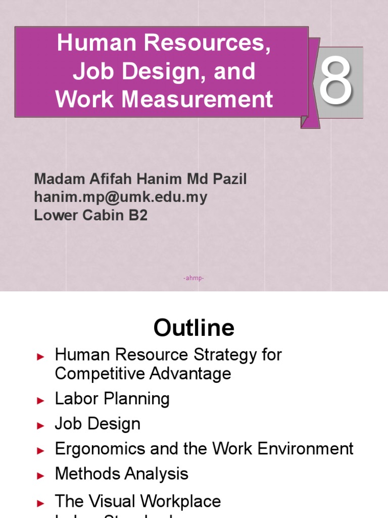 Chapter 8 - Human Resources, Job Design and Work Management | PDF ...