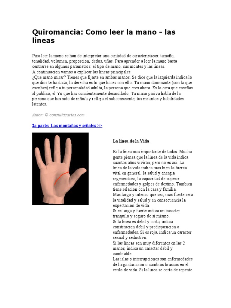 Quiromancia Leer Manos | PDF | Amor