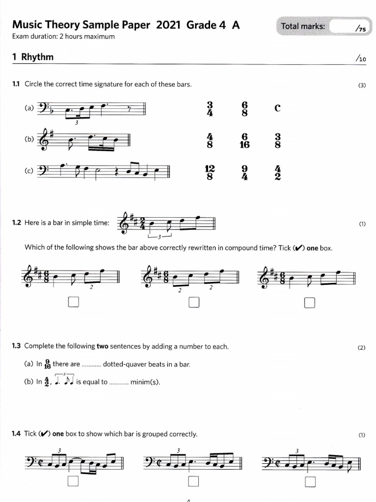 GR4 Papertest 2021 A | PDF | Minor Scale | Interval (Music)