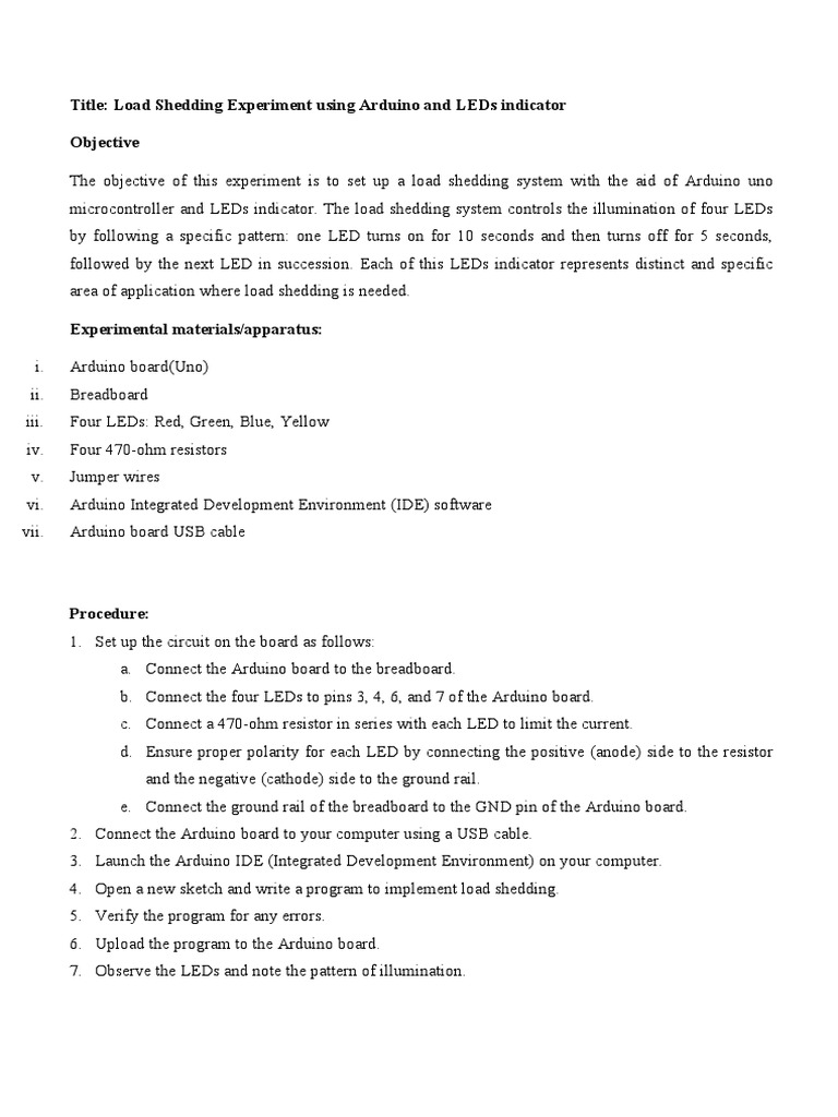 Load - Shedding - Report - EEE308 Practical - Group 7 | PDF