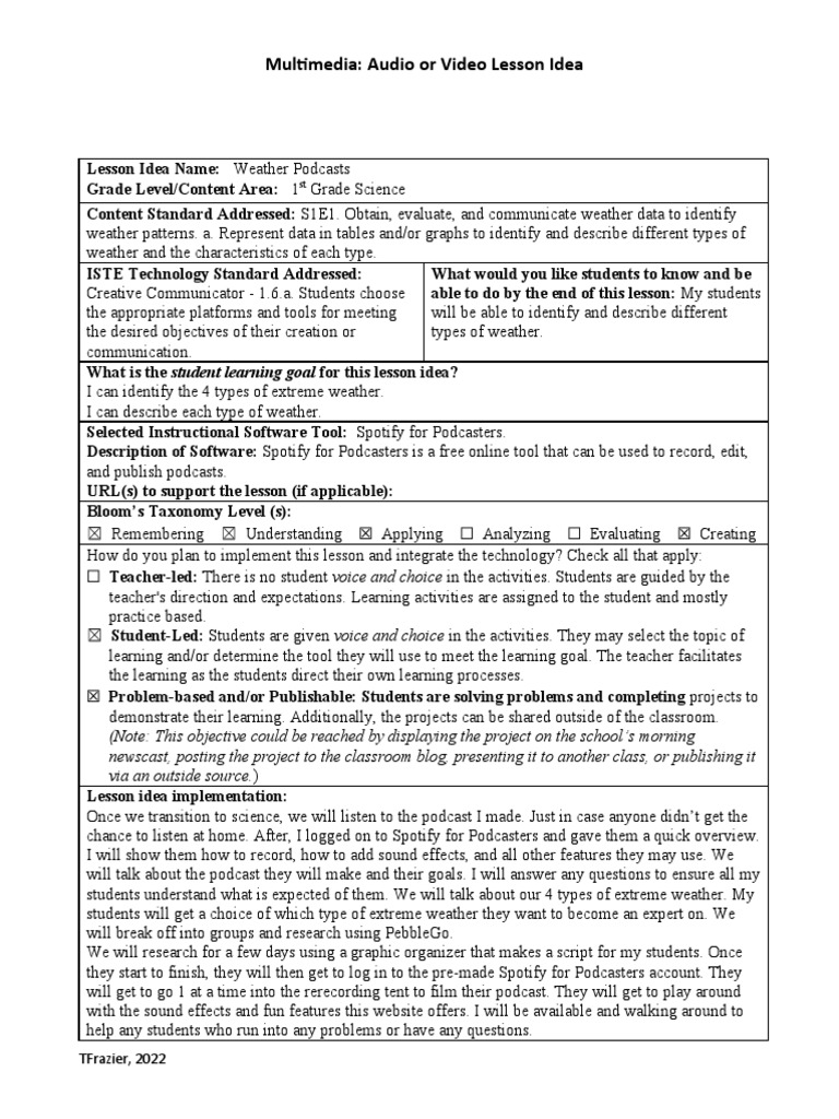 Multimedia Lesson Plan | PDF | Multimedia | Learning