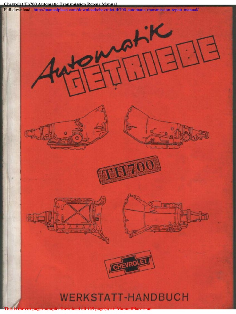 Chevrolet Th700 Transmission Manual | PDF | Home & Garden | Technology ...