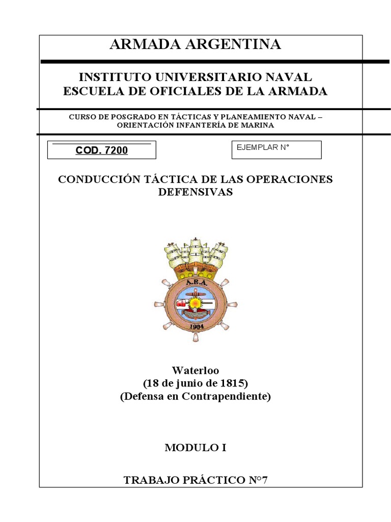 TP N°7 WATERLOO DEF CONTRAPENDIENTE (Papa) | PDF | Batalla de waterloo ...