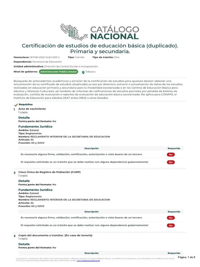 Trámite - 67418 - Homoclave - SETAB 2022 5420 003 C | PDF | Educación primaria | Correo