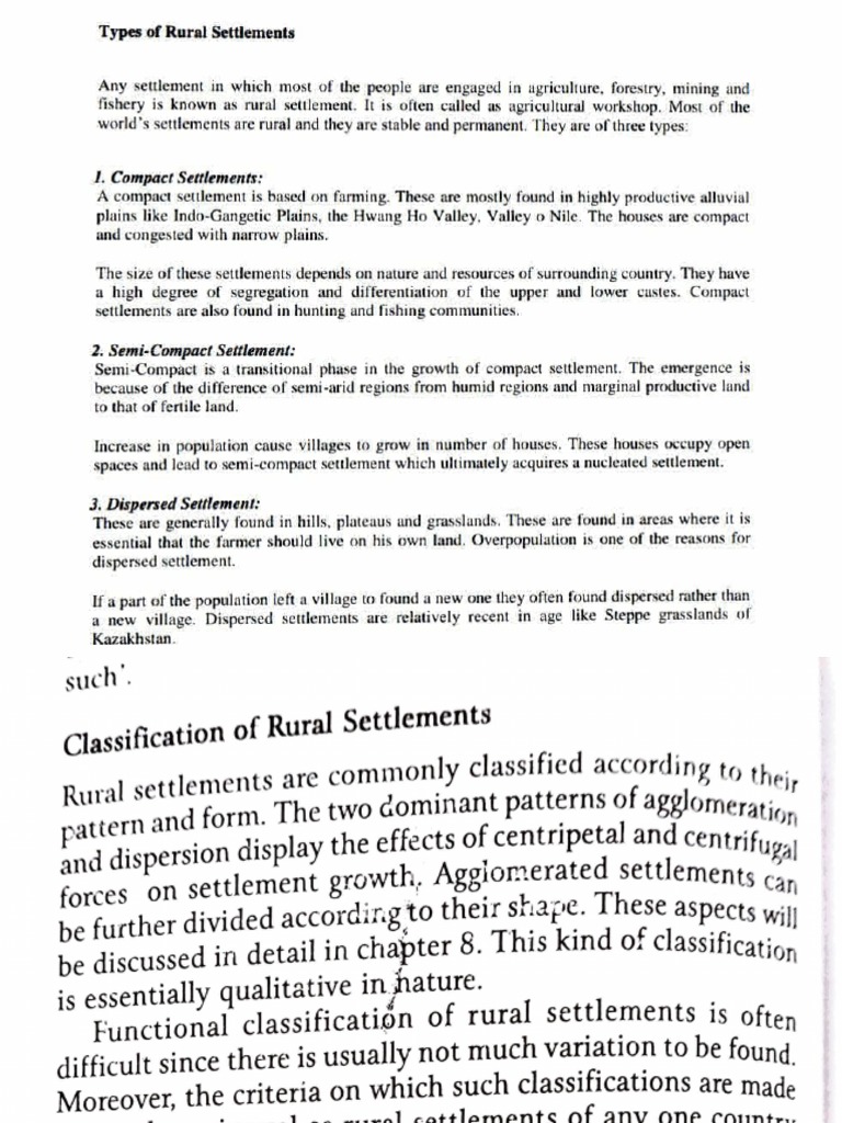Type of Rural Settlement | PDF | Village | Agriculture