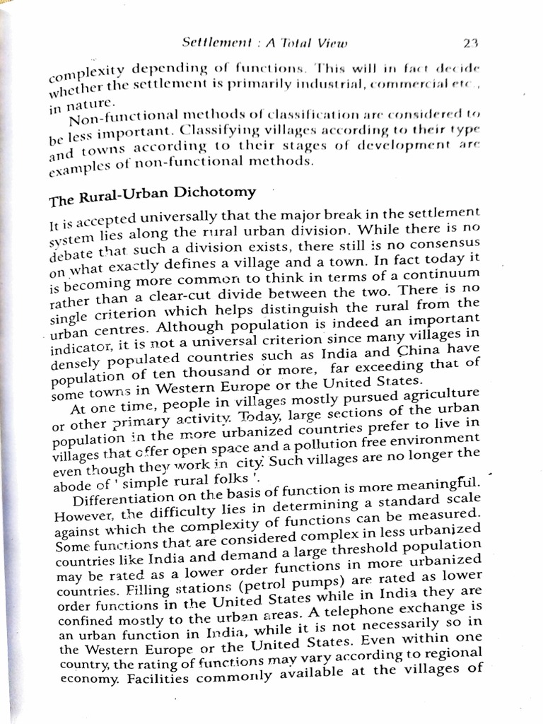 rural and urban settlement | PDF | Village | Urbanization