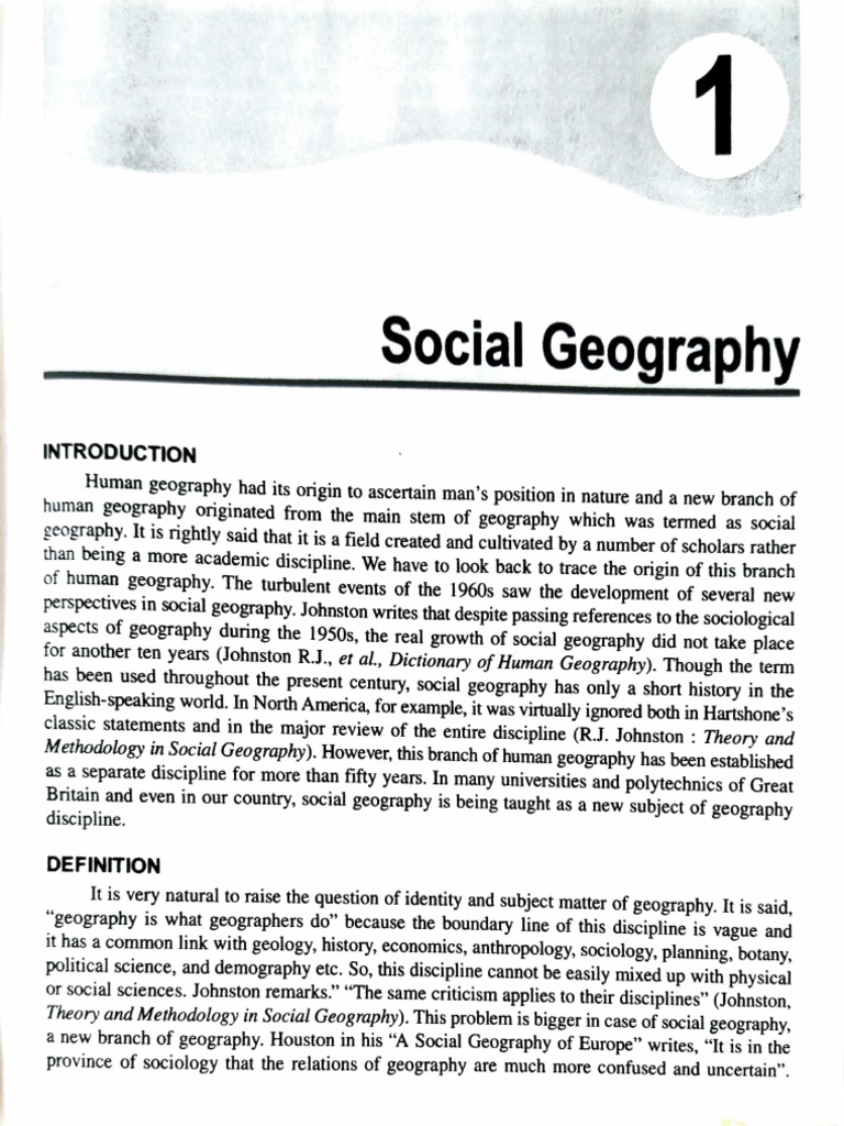 Social Geography Definition and School of Thought | PDF | Geography | Space