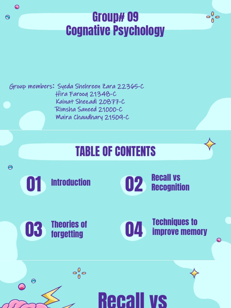 Cognative | PDF | Recall (Memory) | Memory