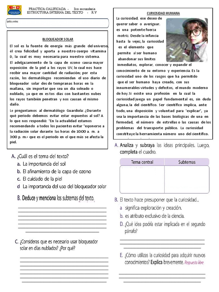 3ro Practica Estructura Interna Del Texto (11 - 07) | PDF