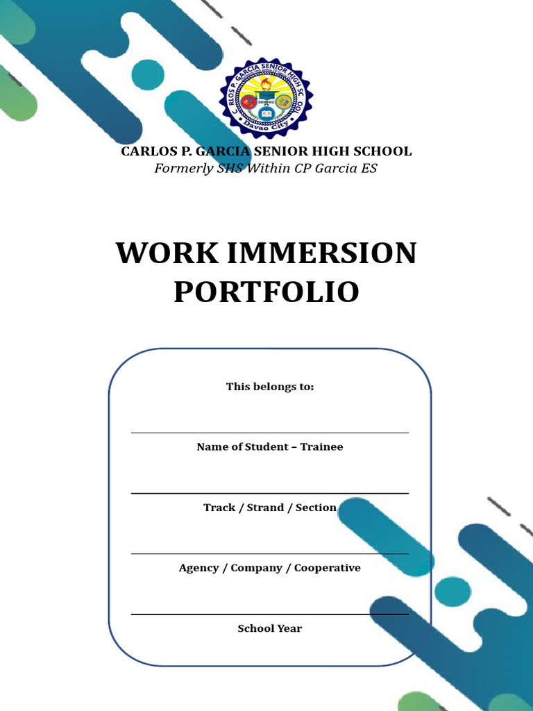 work-immersion-portfolio-soft-copy (1) | PDF | Curriculum | Cognitive Science