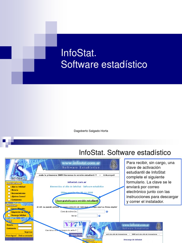 InfoStat. Software Estadístico. Dagoberto Salgado Horta | PDF