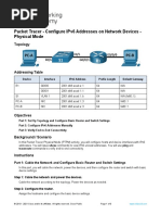Finished 12.6.6 Packet Tracer - Configure IPv6 Addressing | PDF | I Pv6 | Ip Address
