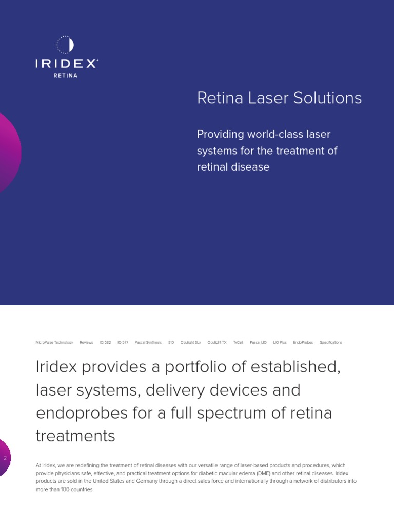 Iridex Retina Portfolio Brochure | PDF | Laser | Vision