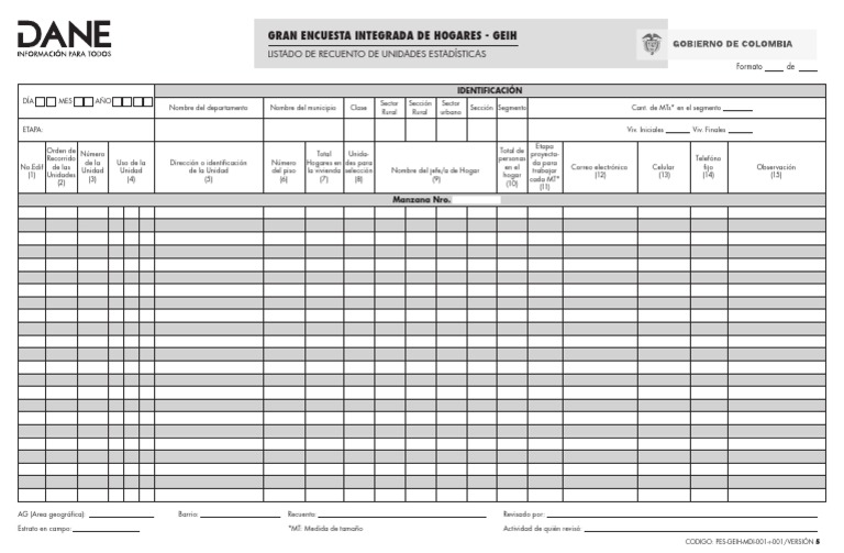 Listado de Recuento de Unidades Estadísticas | PDF