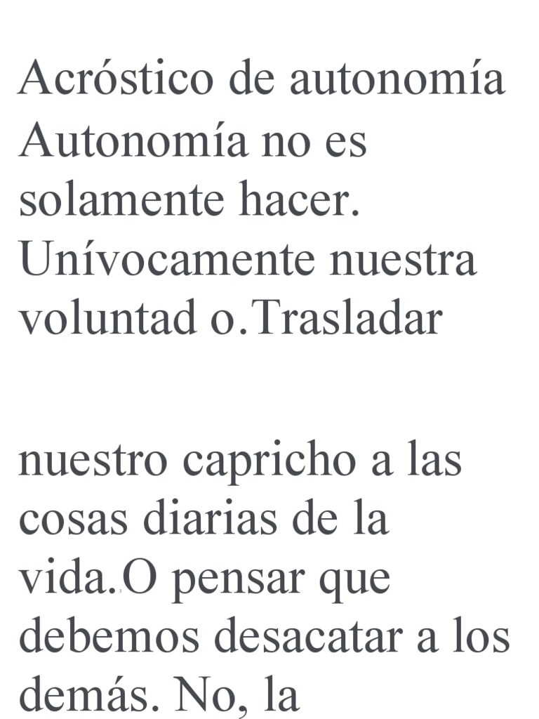 Acróstico de Autonomía | PDF