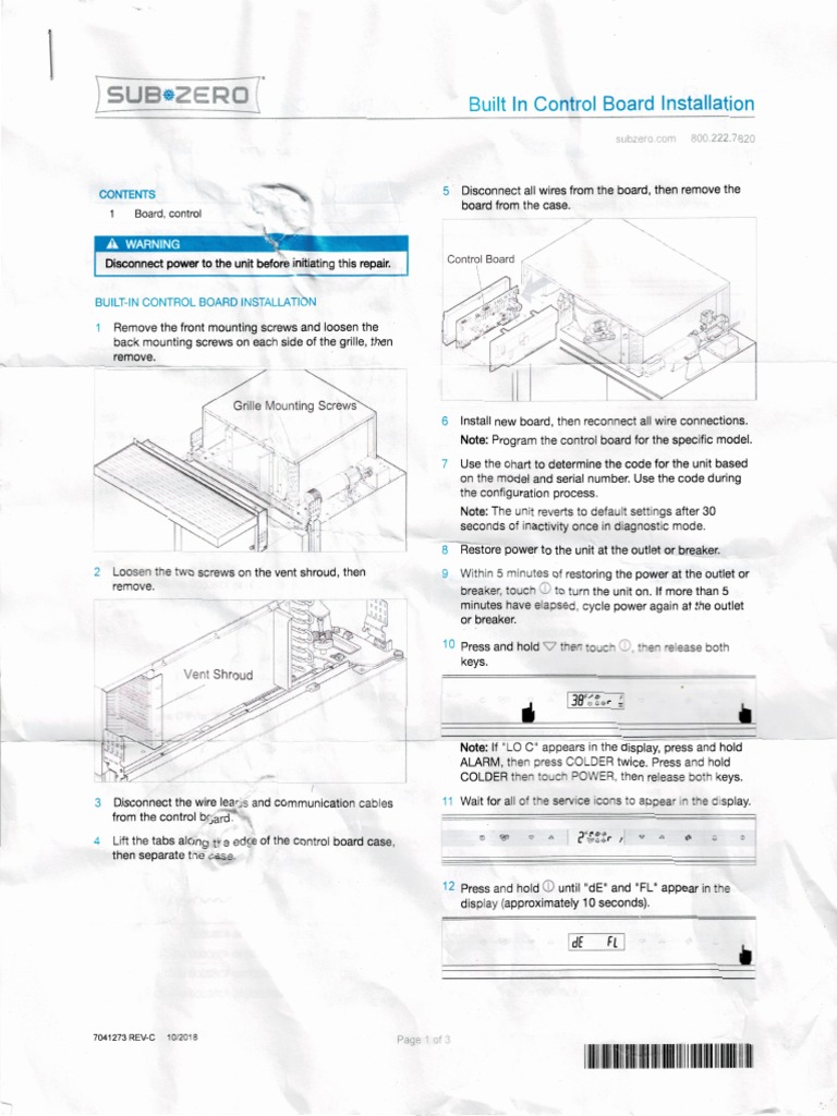 Sub Zero Control Board | PDF | Manufactured Goods | Computing