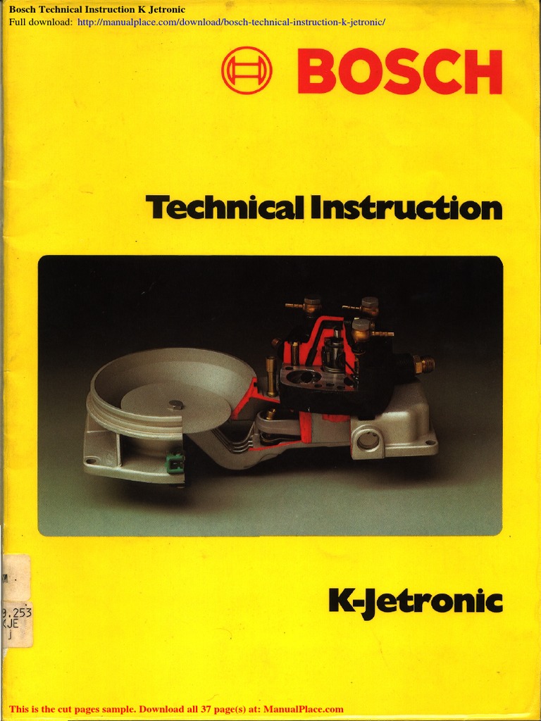 Bosch Technical Instruction K Jetronic | PDF