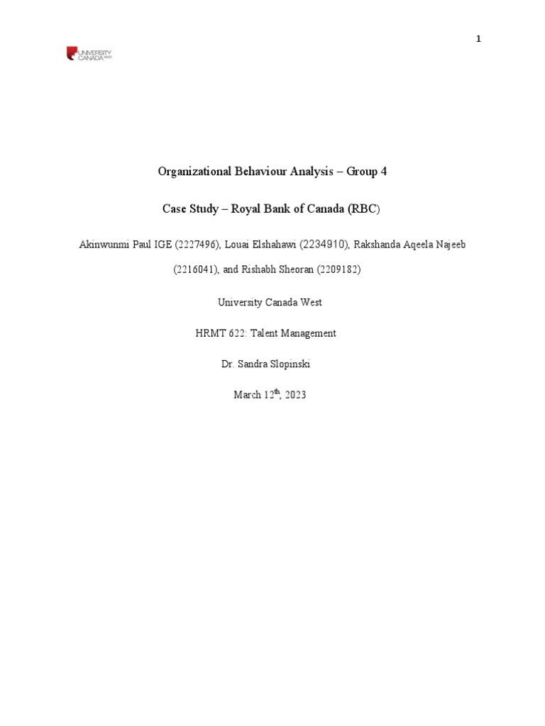 Organizational Behaviour Analysis - Group 4 | PDF | Leadership | Employment