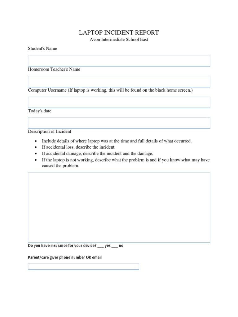 Laptop Incident Report | PDF