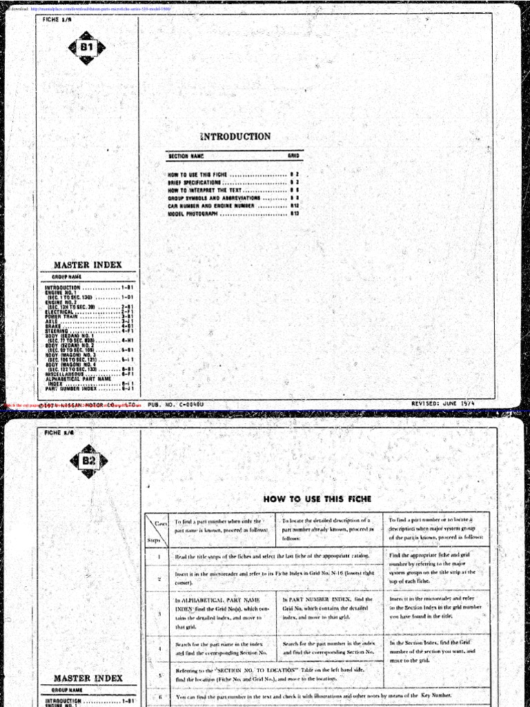 Datsun Parts Microfiche Series 510 Model 1600 | PDF