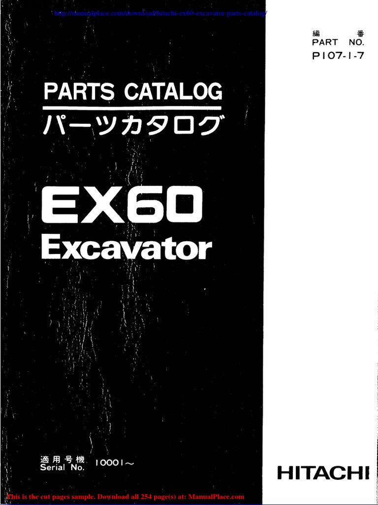 Hitachi Ex60 Excavator Parts Catalog | PDF
