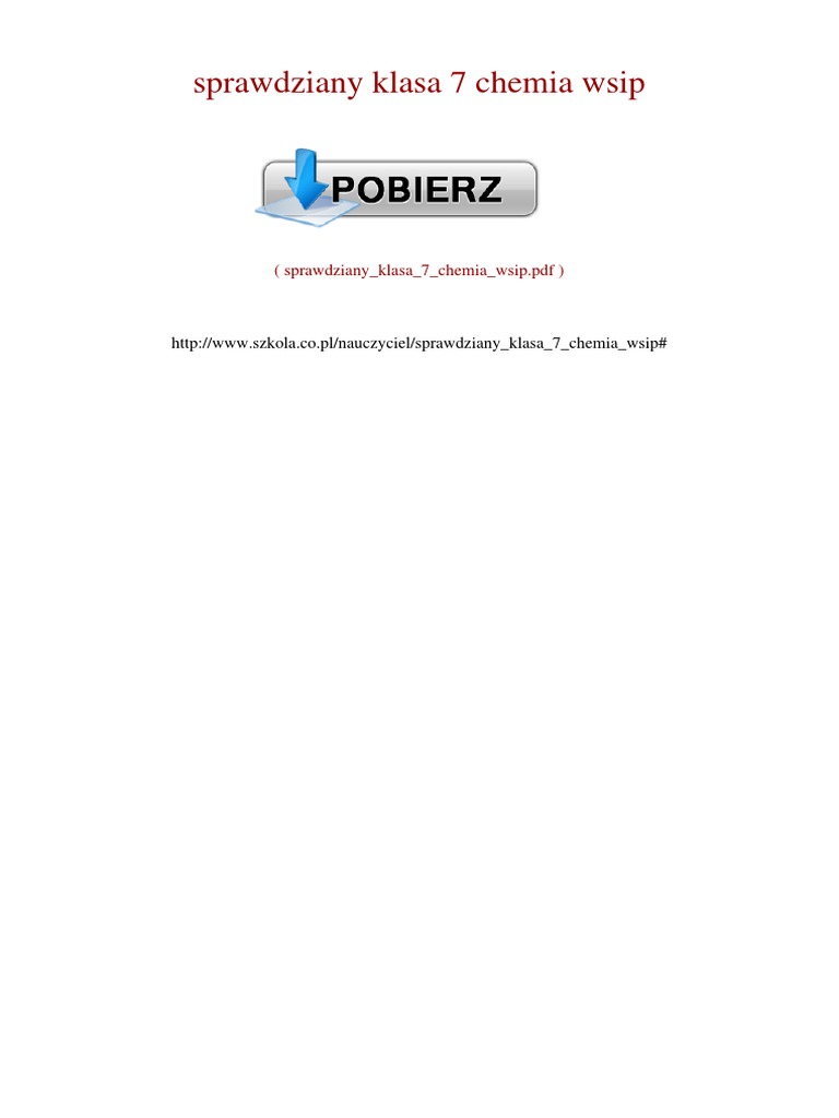 Sprawdziany Klasa 7 Chemia Wsip | PDF
