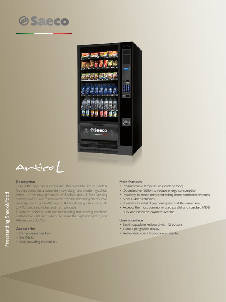 Artico L - Eng | PDF | Vending Machine | Electrical Engineering
