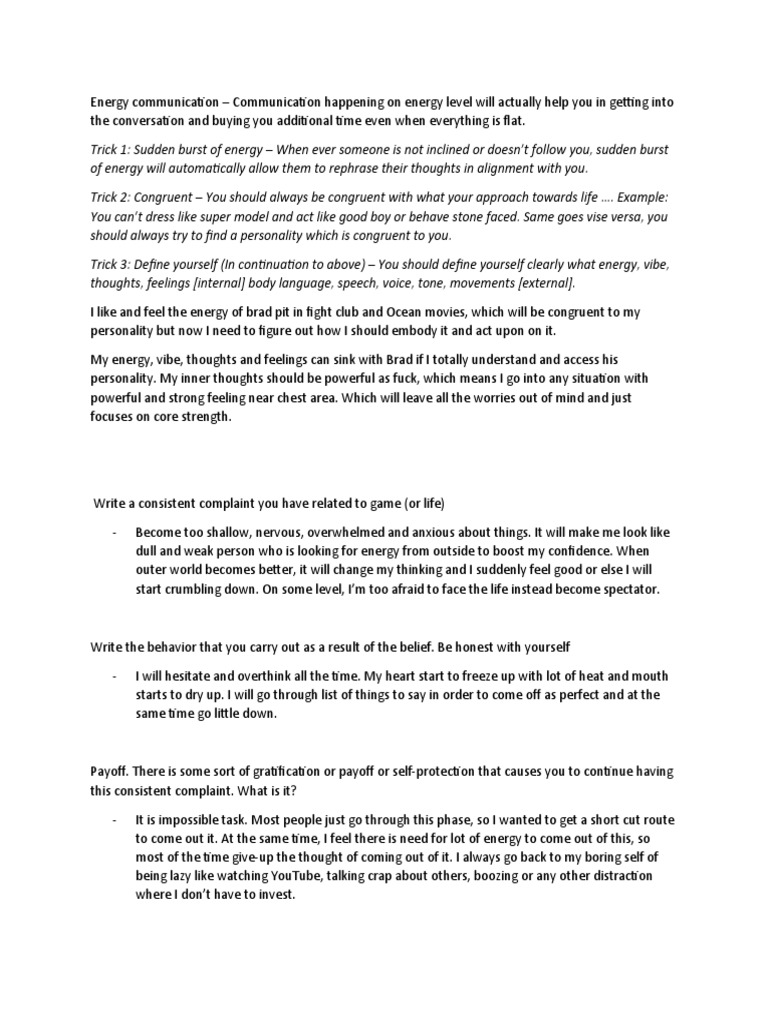 Energy Communication | PDF | Thought | Body Language