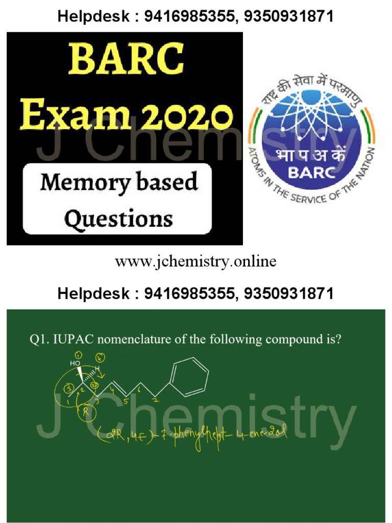 Barc 2020 Memory Based Questions | PDF