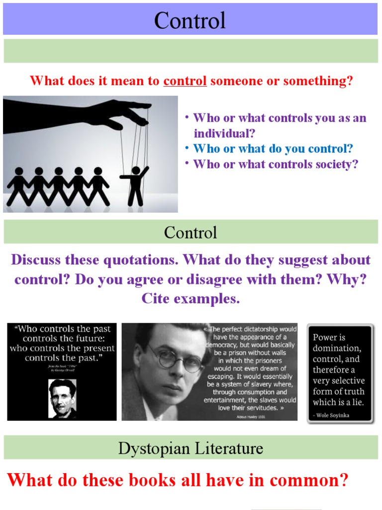 L1 - Control and Intro To Dystopia | PDF