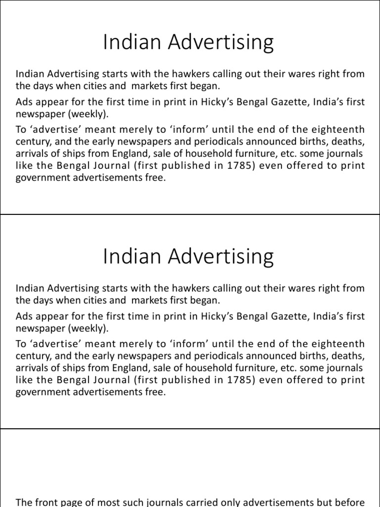 Indian Advertising | PDF | Advertising | Newspapers