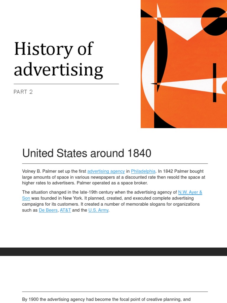 History of Advertising II - 2nd Part | PDF